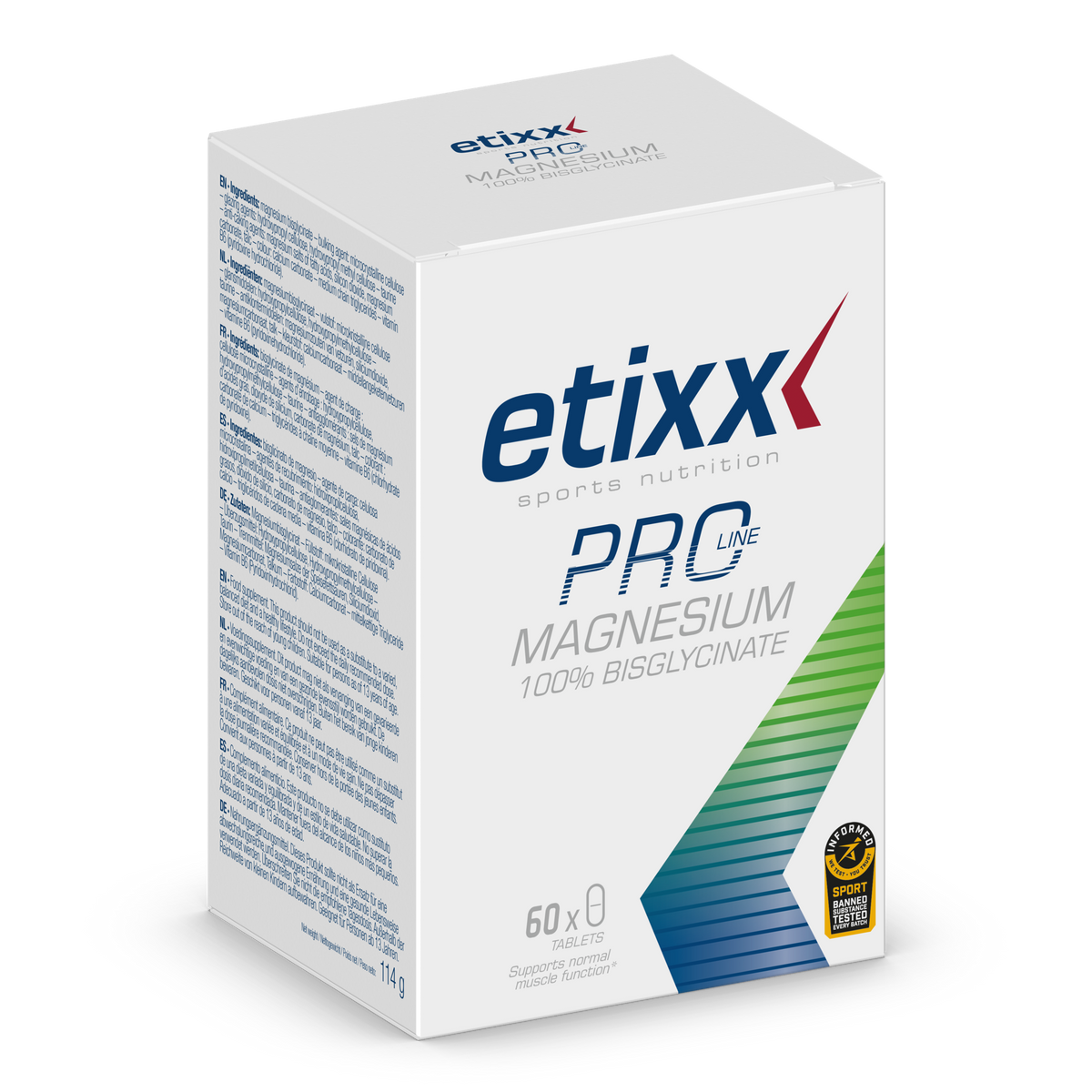 PRO LINE Magnesium 100% Bisglycinate - Against muscle cramps – Etixxsports